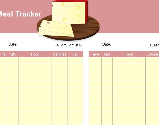 Meal Tracker Template Template Haven